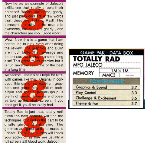 Totally Rad (1991) Review: Gnarly, Dude – NESJunk